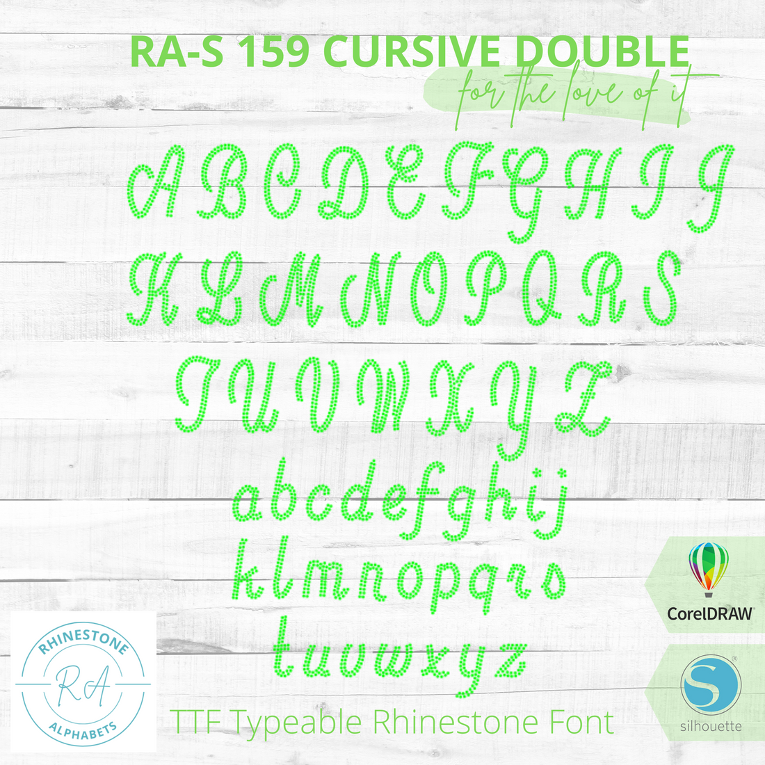 RA-S 159 Cursive Double TTF Rhinestone Font – RhinestoneAlphabets