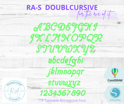 RA Double Cursive TTF Rhinestone Font – RhinestoneAlphabets